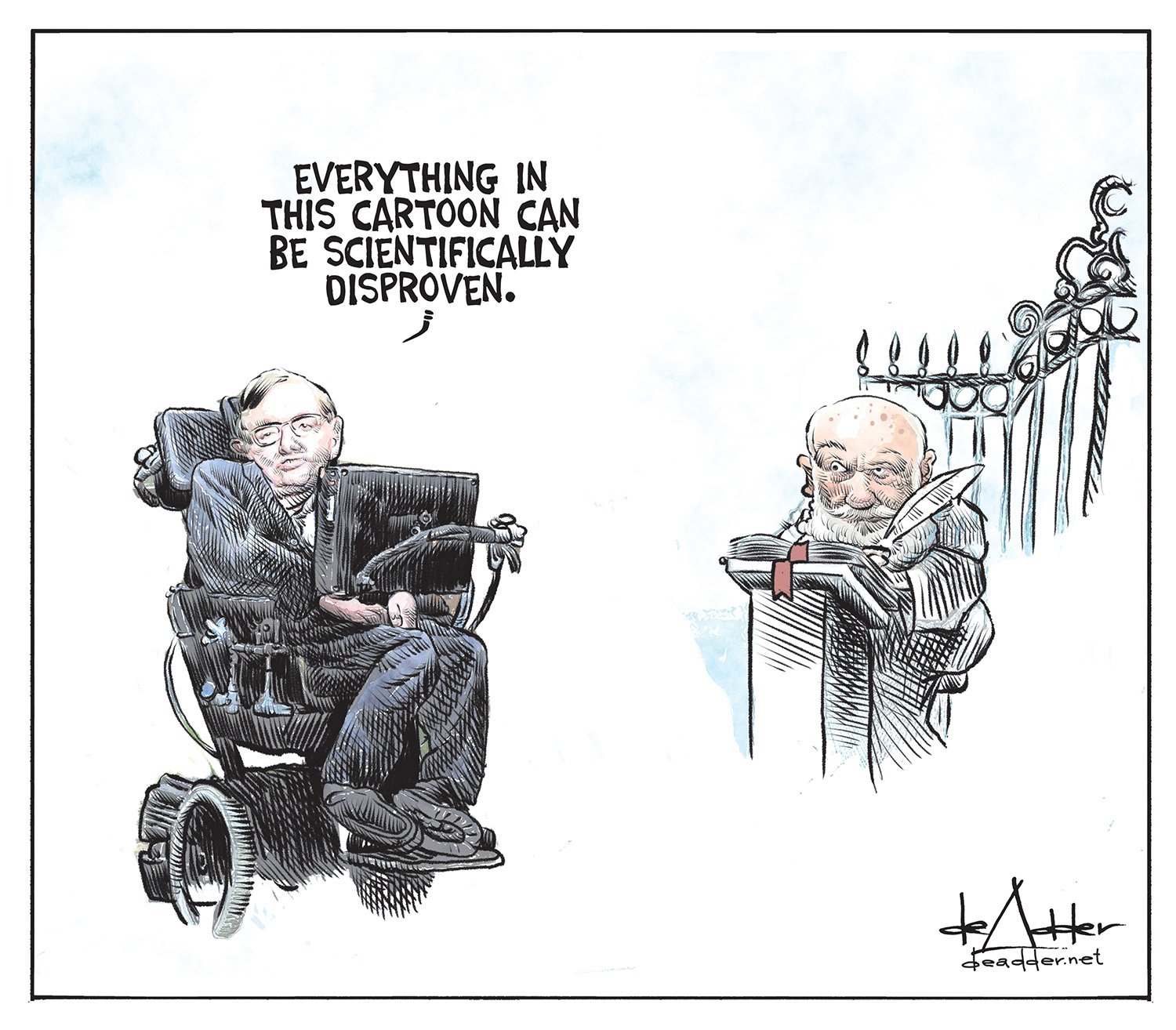 Michael de Adder on Twitter: "Cartoon on Stephen Hawking for Mar 13 #Hawking #StephenHawking # ...