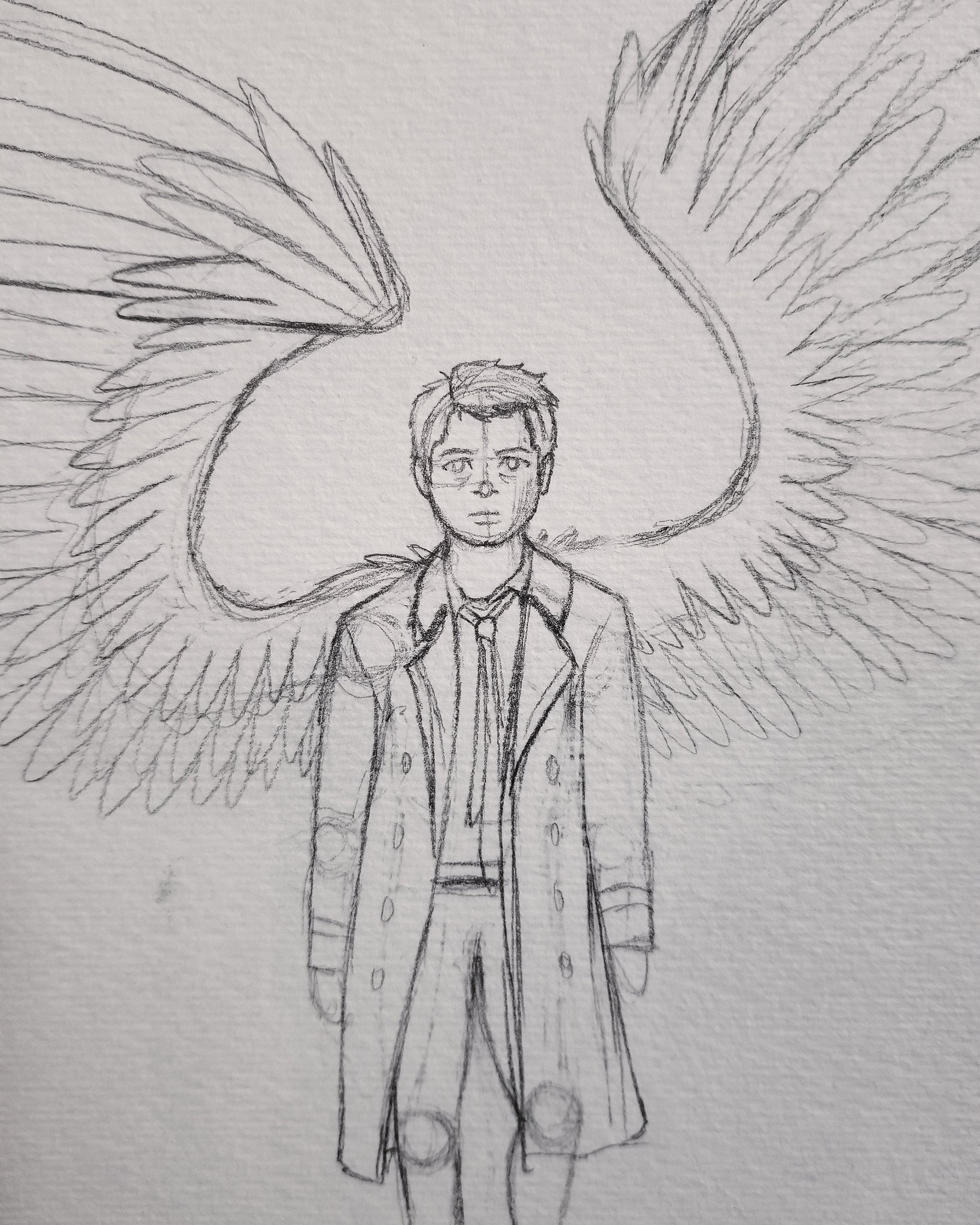Castiel Angel Drawing