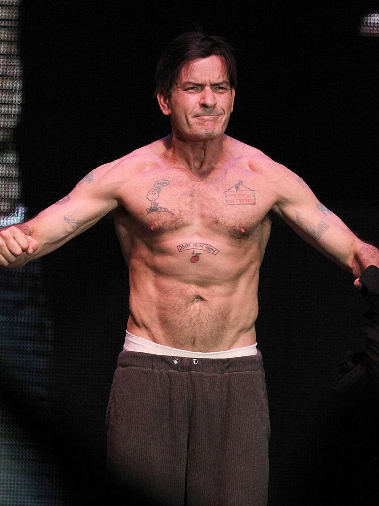 Charlie Sheen Without Hair Piece