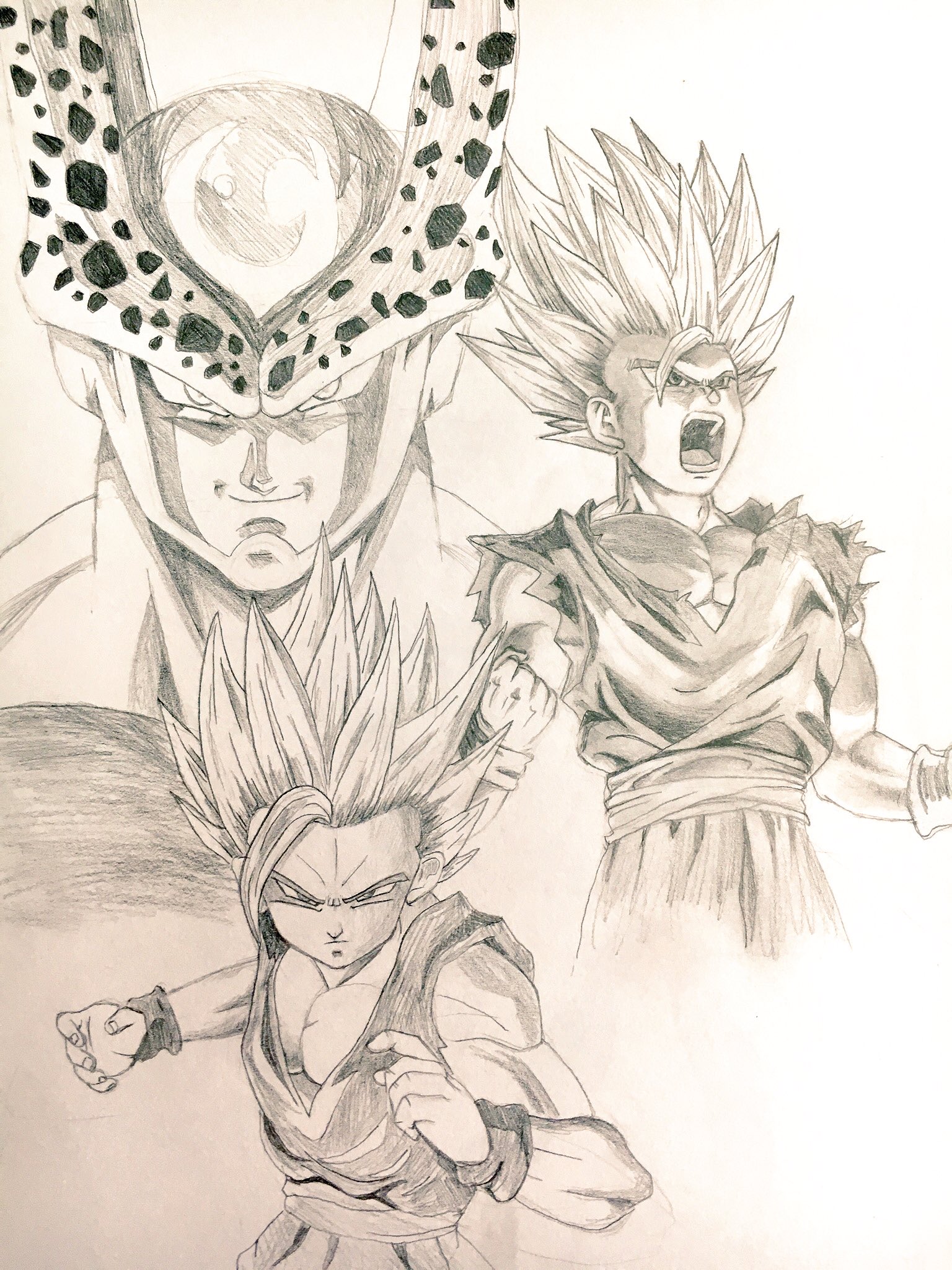 Gohan Vs Cell Drawing