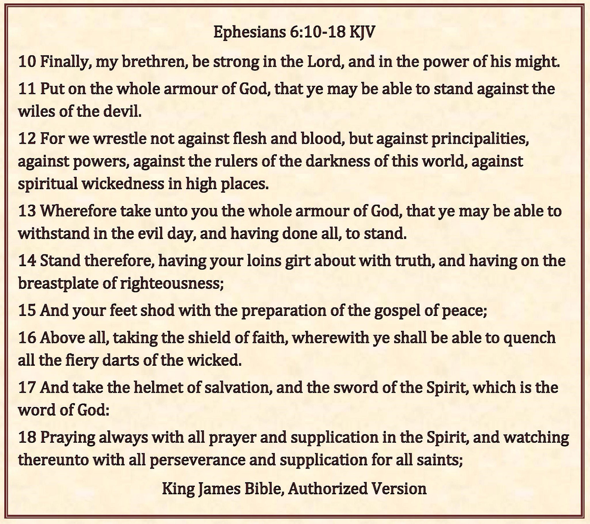 Ephesians 6 10 12 Kjv