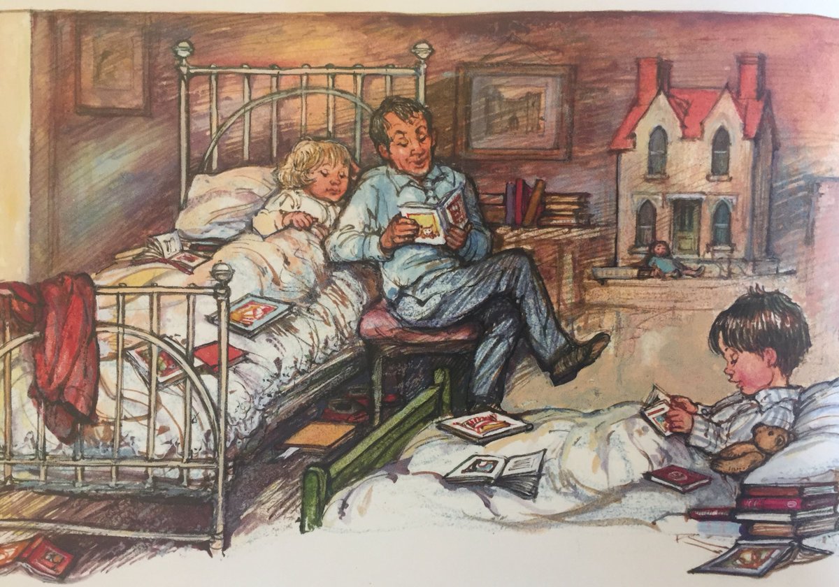 Shirley Hughes on Twitter: "B is for books and bed. Lucy and Tom nearly ...