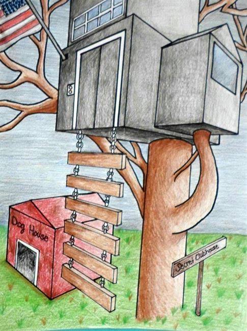 2 Point Perspective Tree House