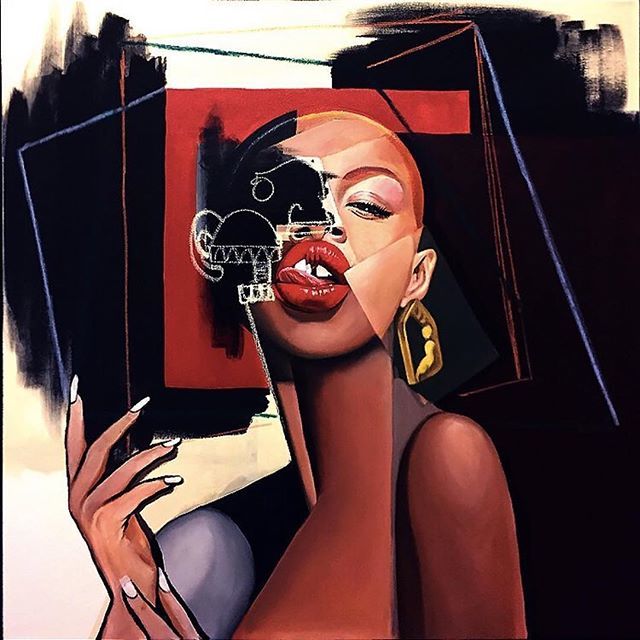 Support Black Art on Twitter: "“Slick” @slickwoods 💋 By: Malik Roberts @malik.roberts.art ...
