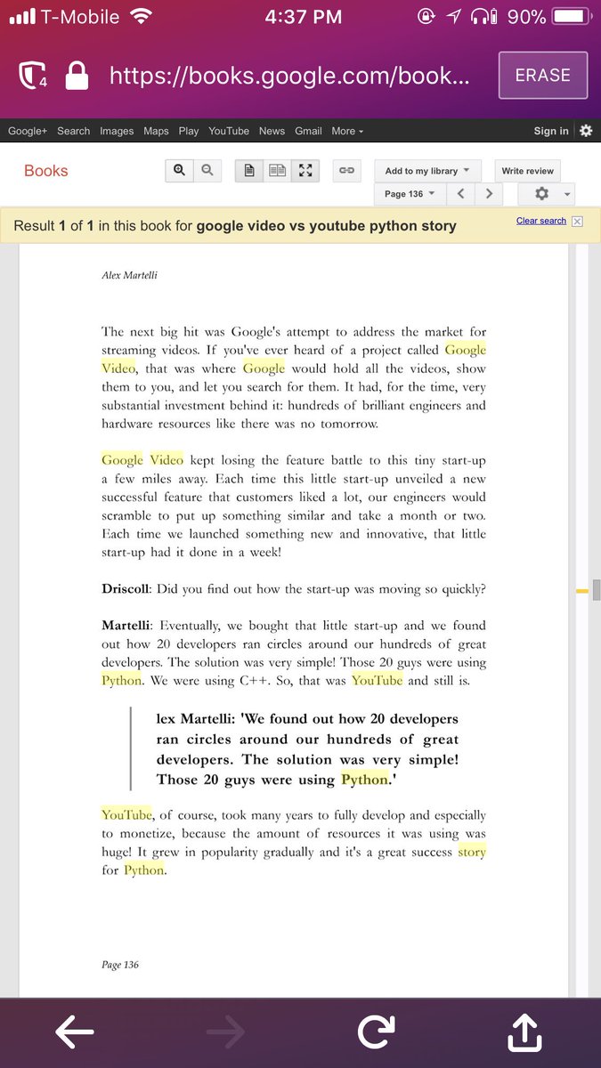 shawn swyx wang 🇸🇬 on Twitter: "this is a pretty amazing @Google vs @YouTube, C++ vs Python ...