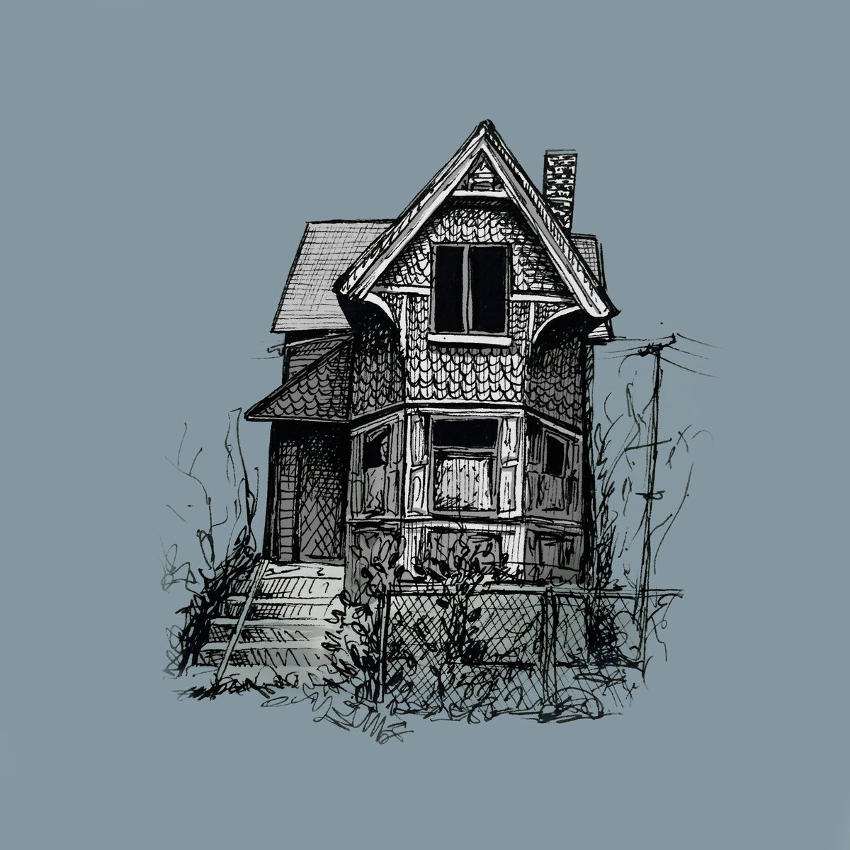 Boarded Up House Drawing