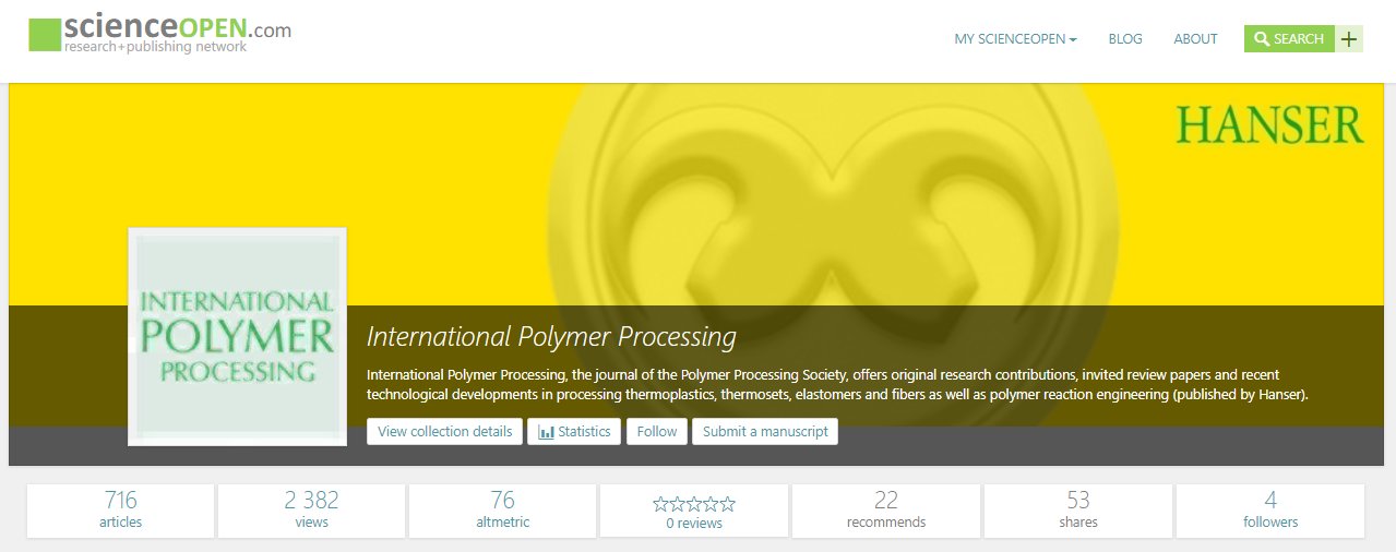 ScienceOpen on Twitter: "17 NEW articles in the #ScienceOpen collection: ‘International Polymer ...