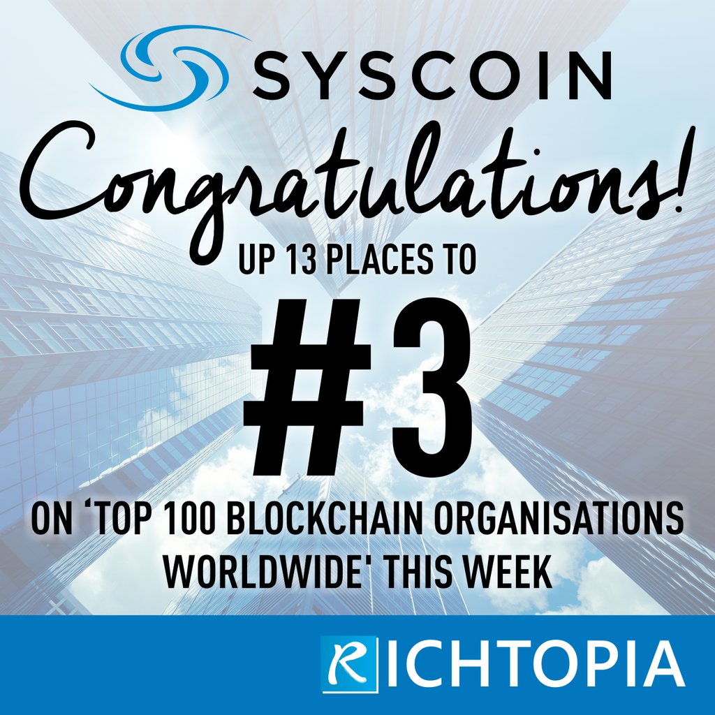 Syscoin on Twitter: "Thank you @Richtopia for including @Syscoin in your "Top 100 Blockchain ...