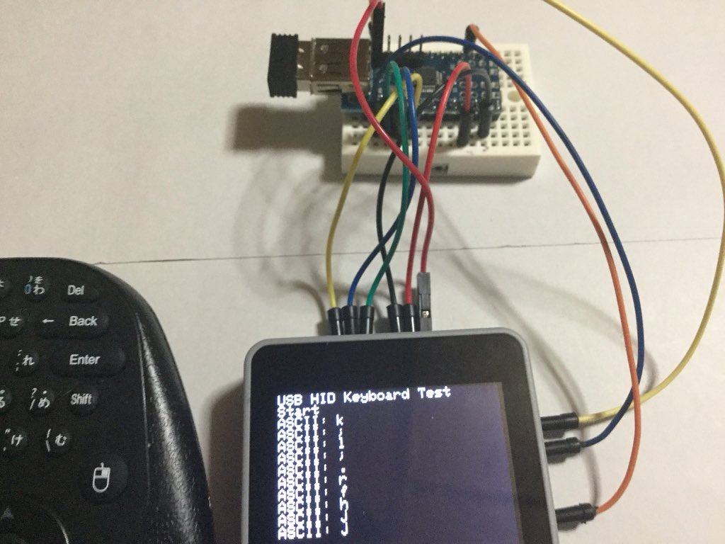robo8080 on Twitter: "M5StackでUSB Hostライブラリの実験。mini USB HostシールドでワイヤレスUSBキーボードが動いた。😊 パターンカットして ...