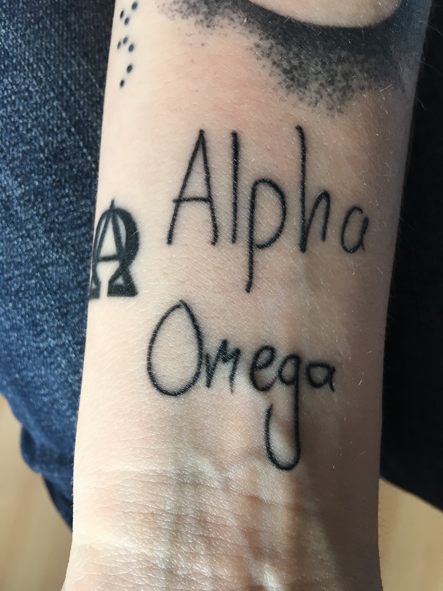 Alpha Omega Tattoo Wrist