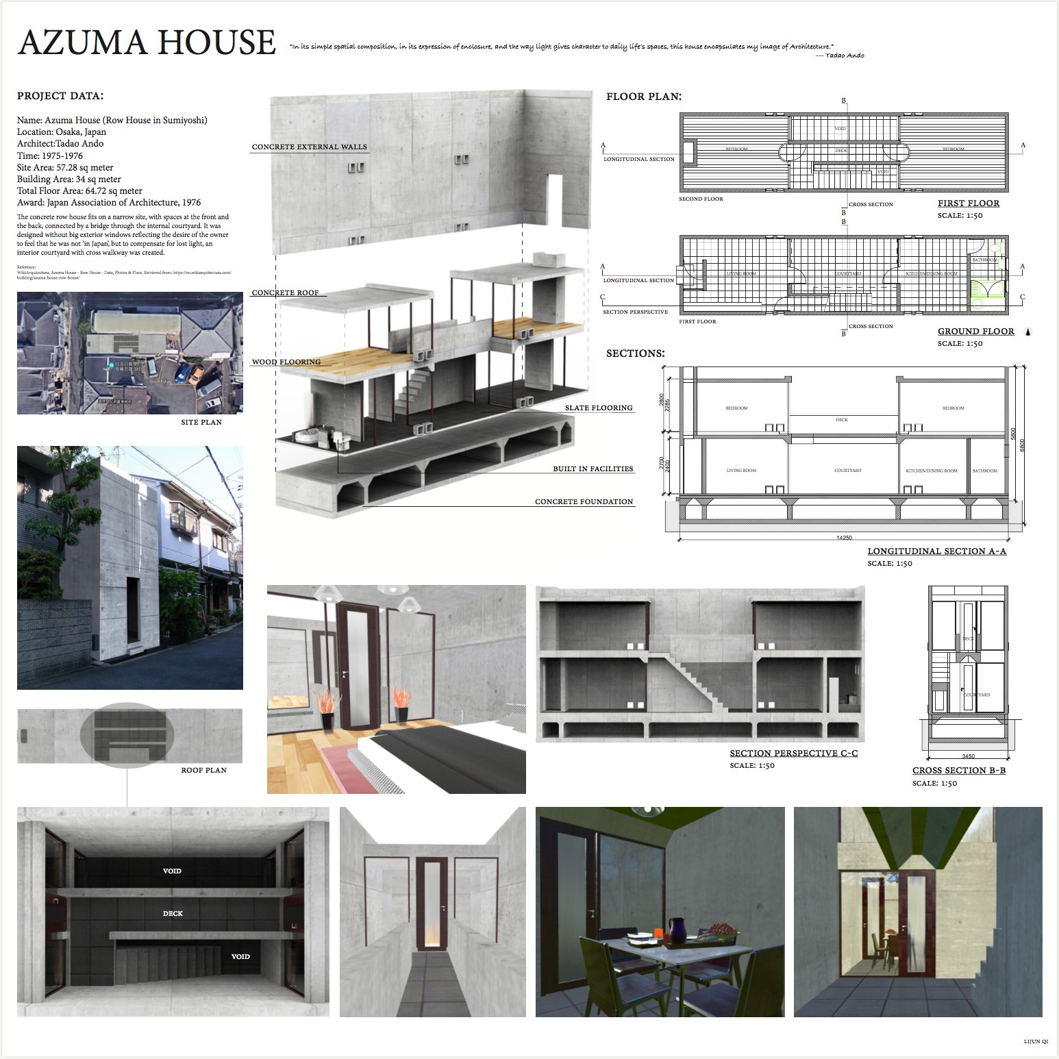 Azuma House Tadao Ando Floor Plan