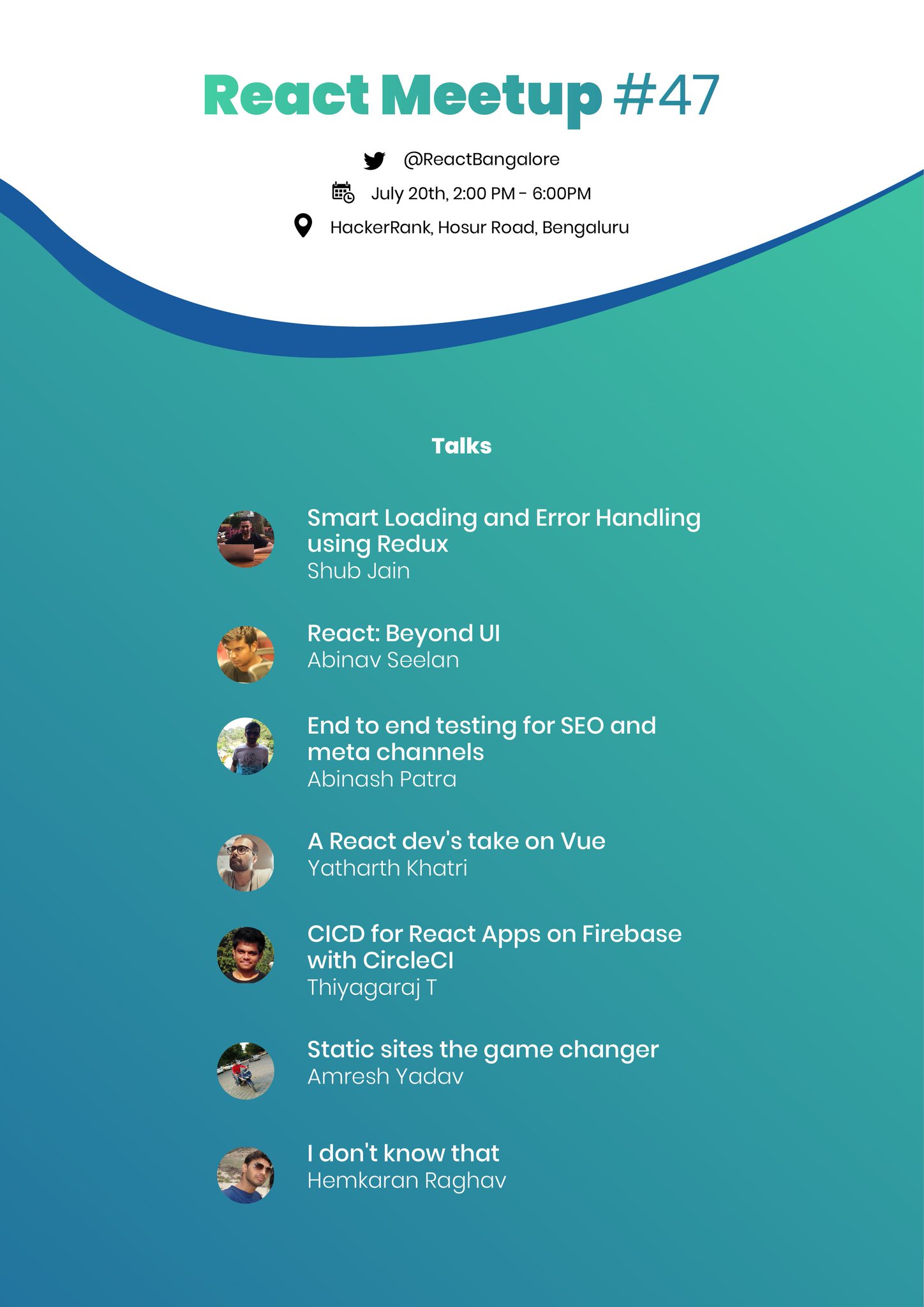 React Bangalore on Twitter: "Join us for react meetup tomorrow at @hackerrank https://t.co ...
