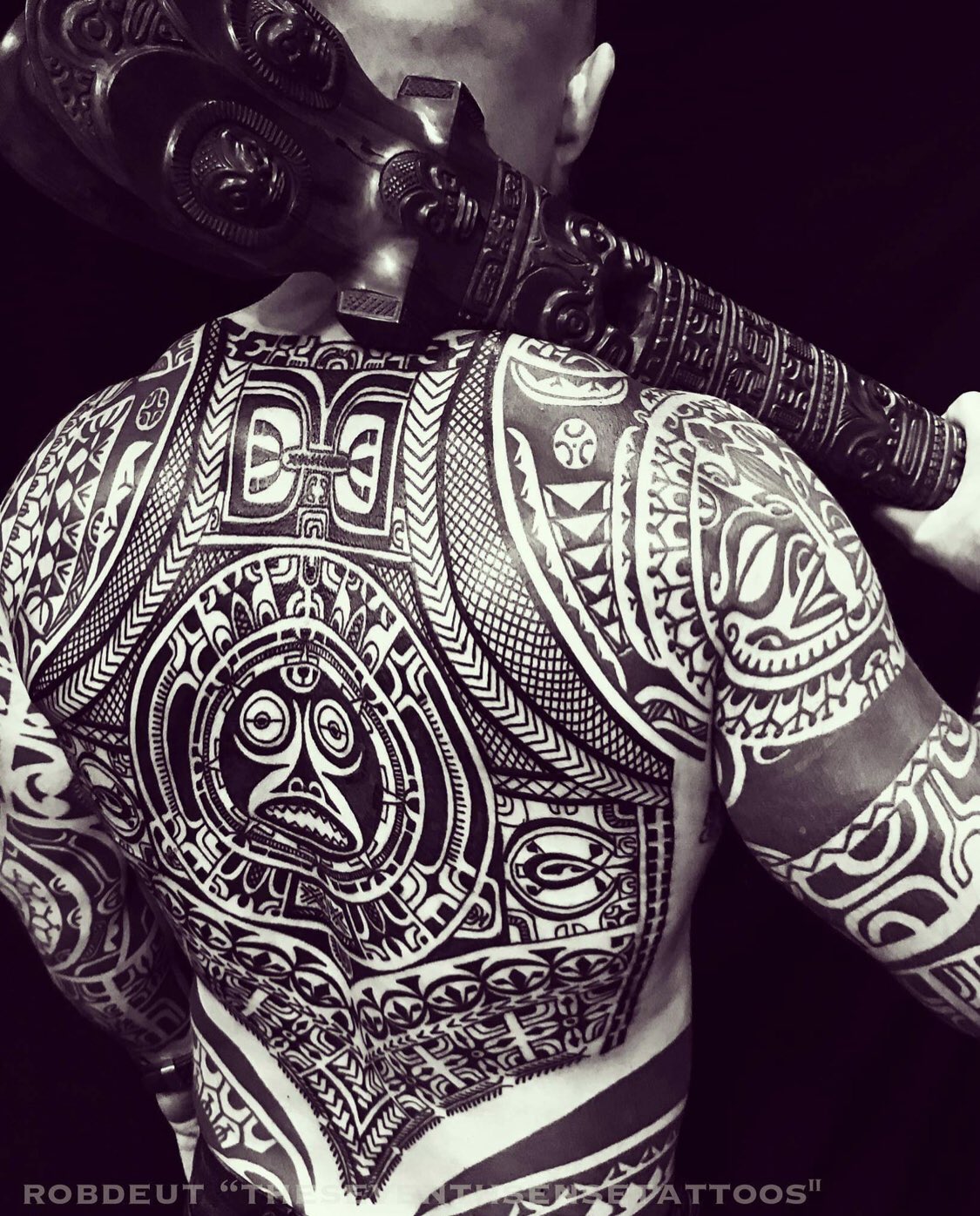 Polynesian Tribal Back Tattoos