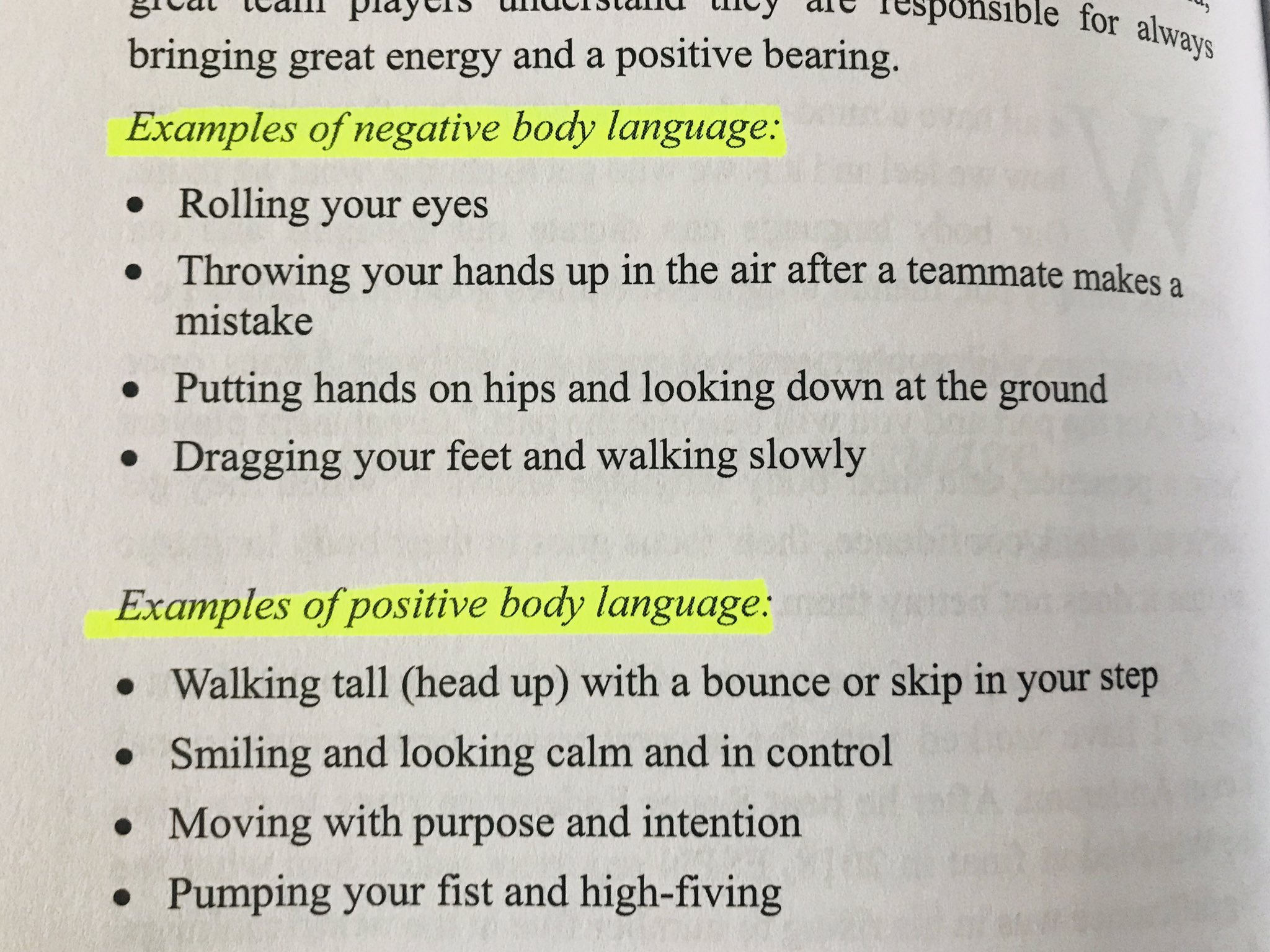 Negative Body Language Examples