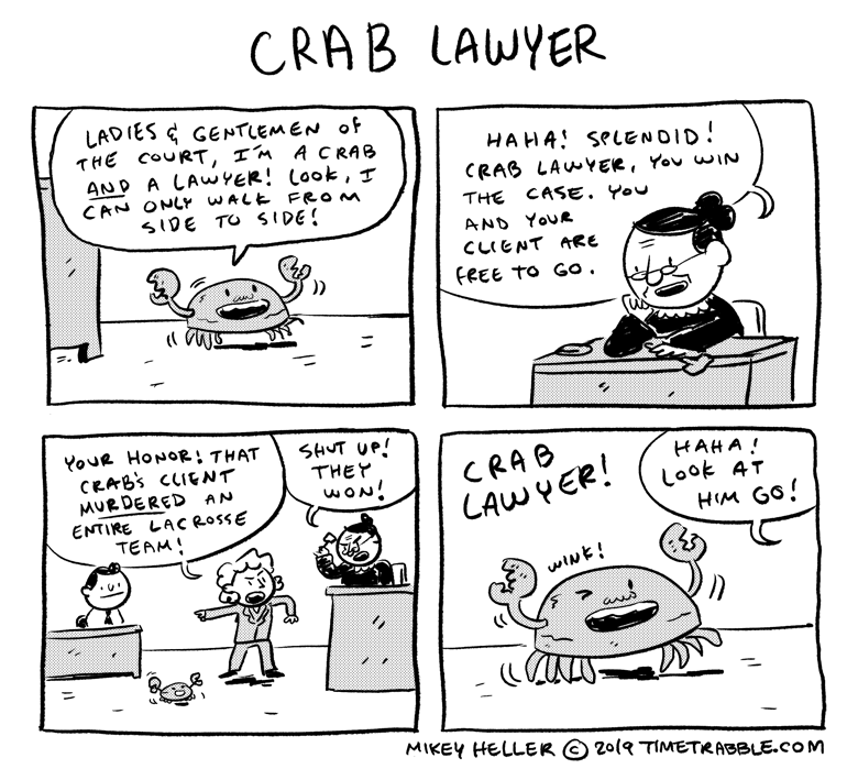 「i drew a comic about a crab lawyer 」Mikey Hellerの漫画