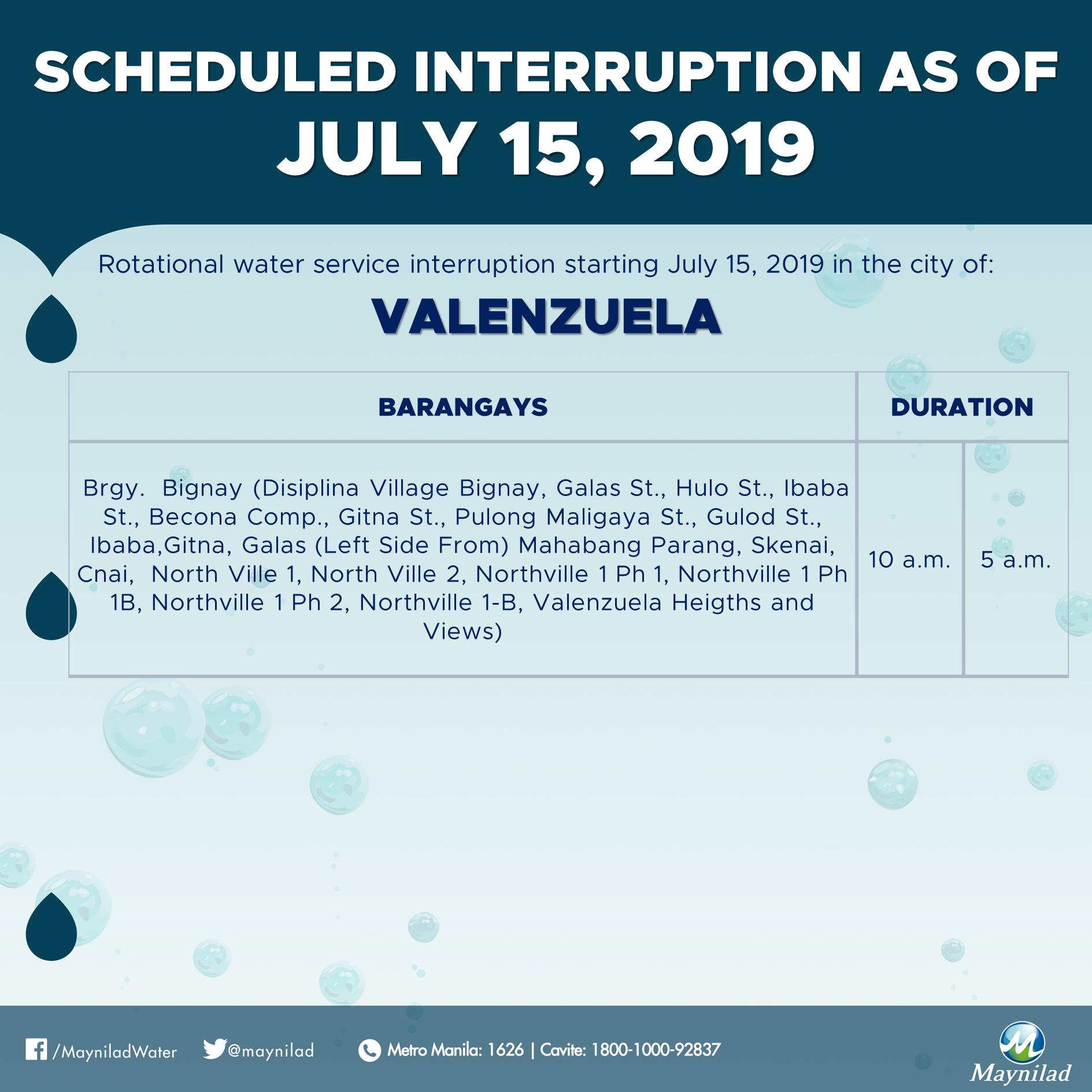 Maynilad Water Services Inc On Twitter Parts Of Valenzuela City