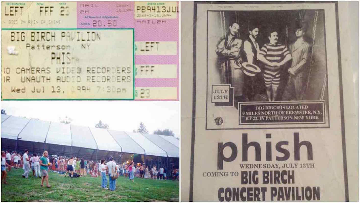 Kevin Shapiro on Twitter: "25yrs since #phish 7/13/94 Big Birch in Patterson, NY - their only ...