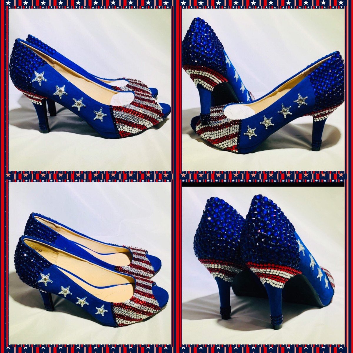 American Flag Kitten Heels