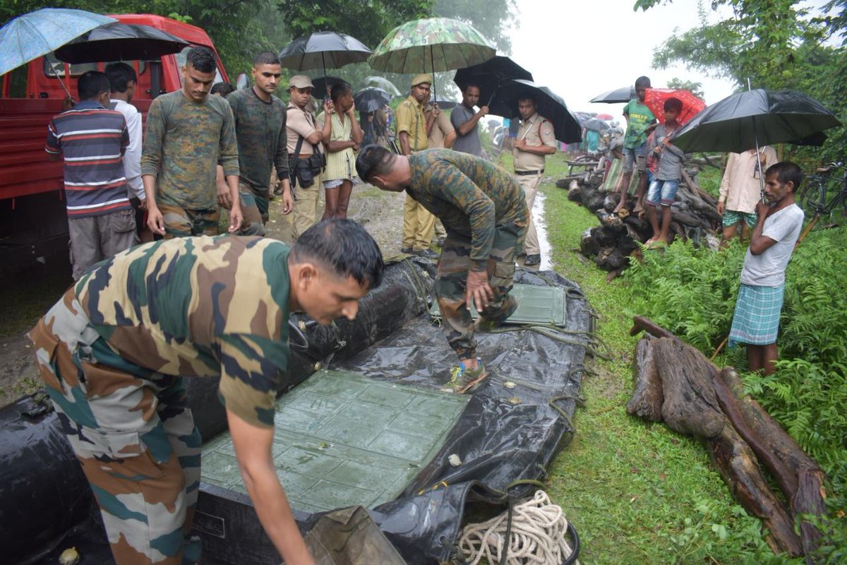 Troops: Assam: Troops of Indian Army along with SDRF & Civil Administra...