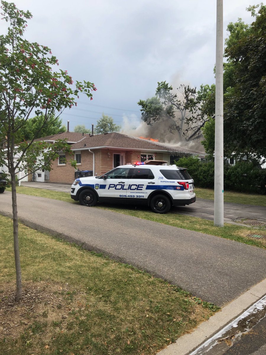 PHOTOS: Roads Closed Due to Active House Fire in Brampton | INsauga