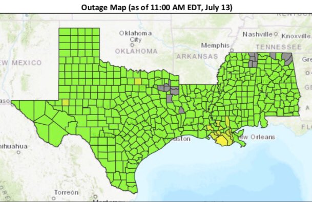 Alabama: update: ️72,457 power outages in Alabama, Louisiana, Mississi...