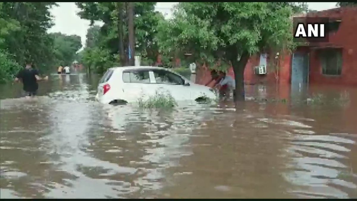 Haryana: Water floods streets and enters houses in Ambala, following ...