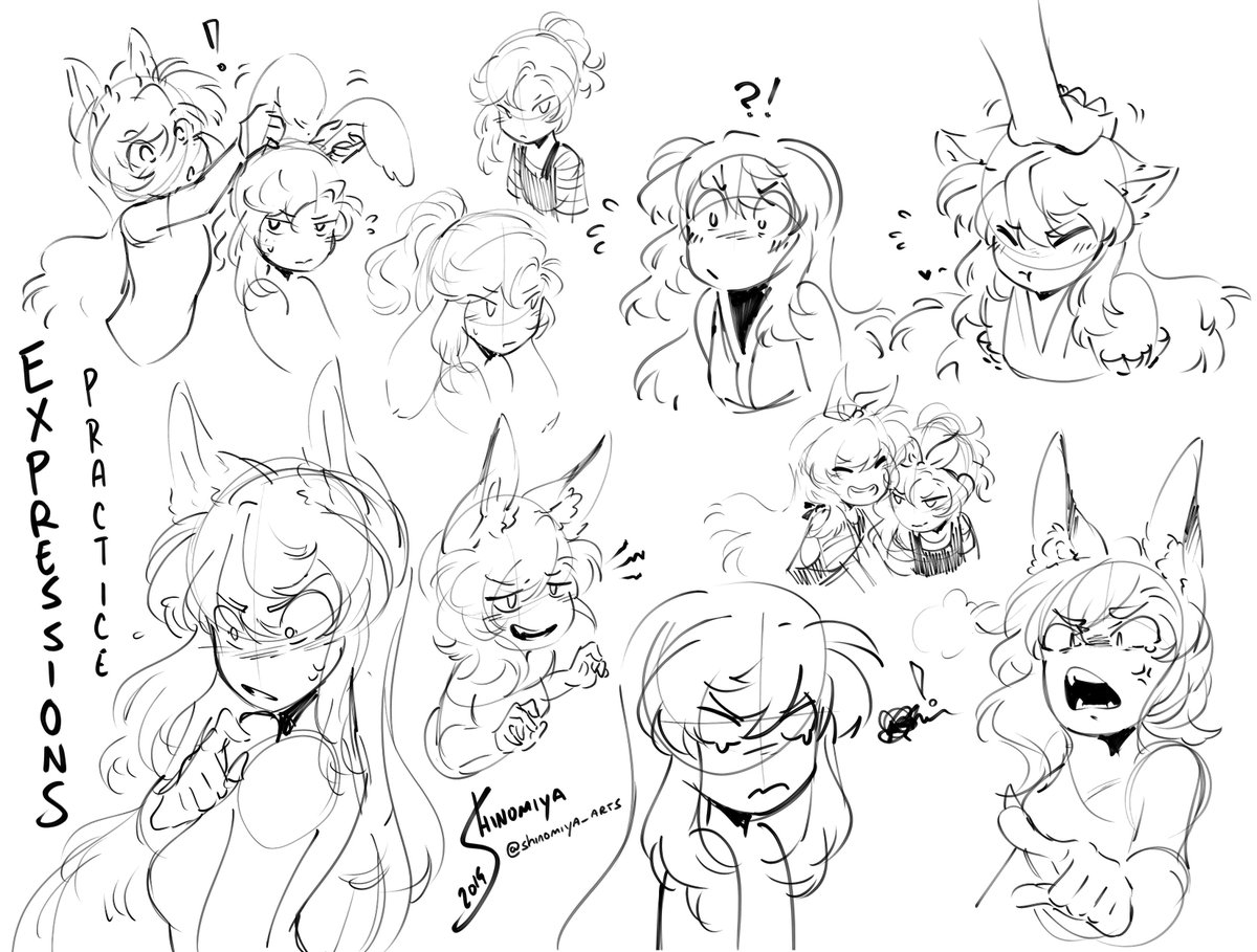 「expression practice doodles! ? i shared a couple of these o」Shino シノ🍵の漫画