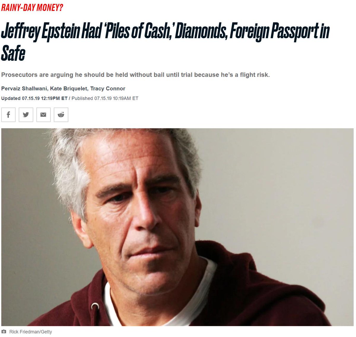 Saudi Arabia: "The passport found in [Epstein's] safe was issued in the ...