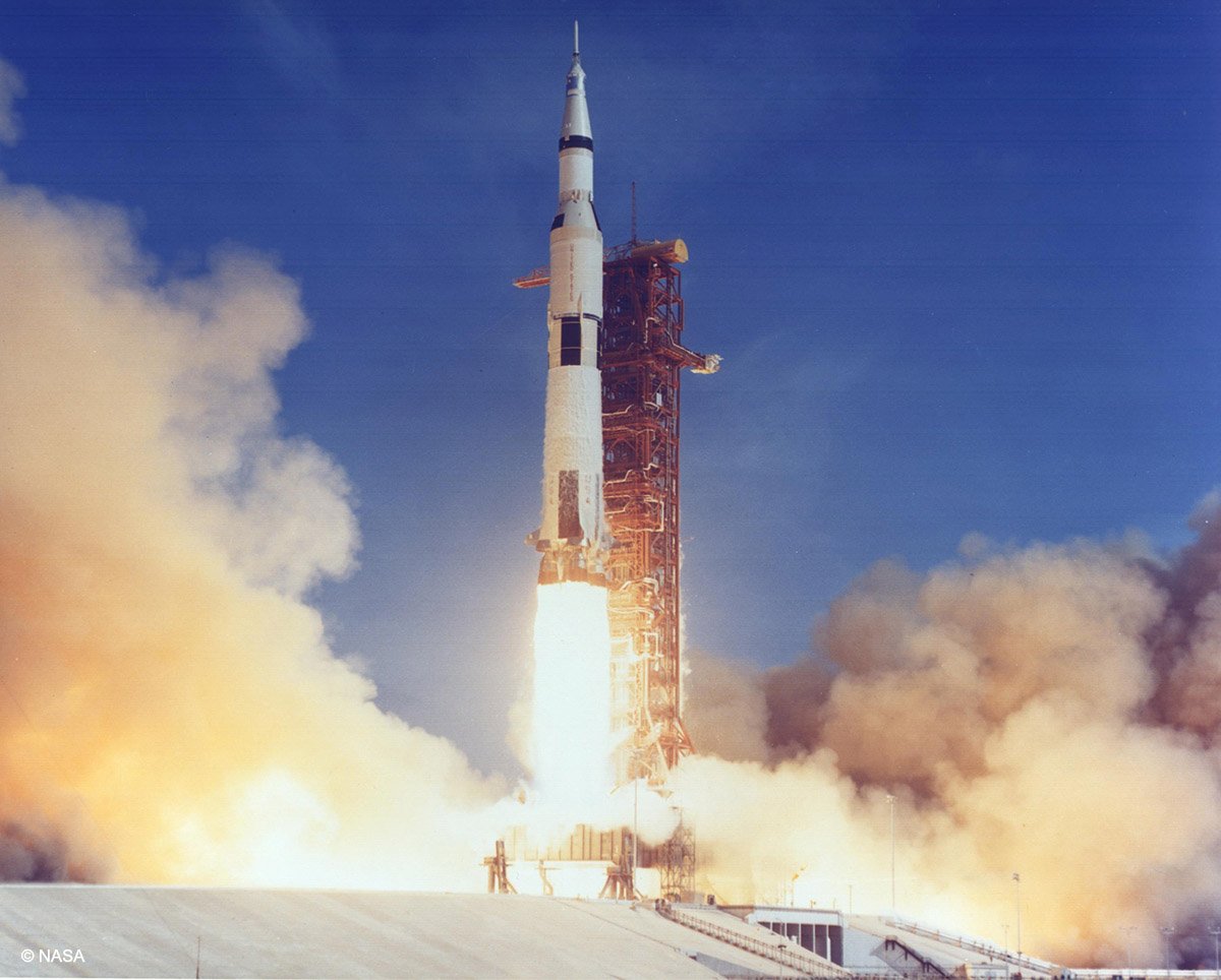 Saturn: in 1969 the Saturn V rocket launched Apollo 11 into space from ...