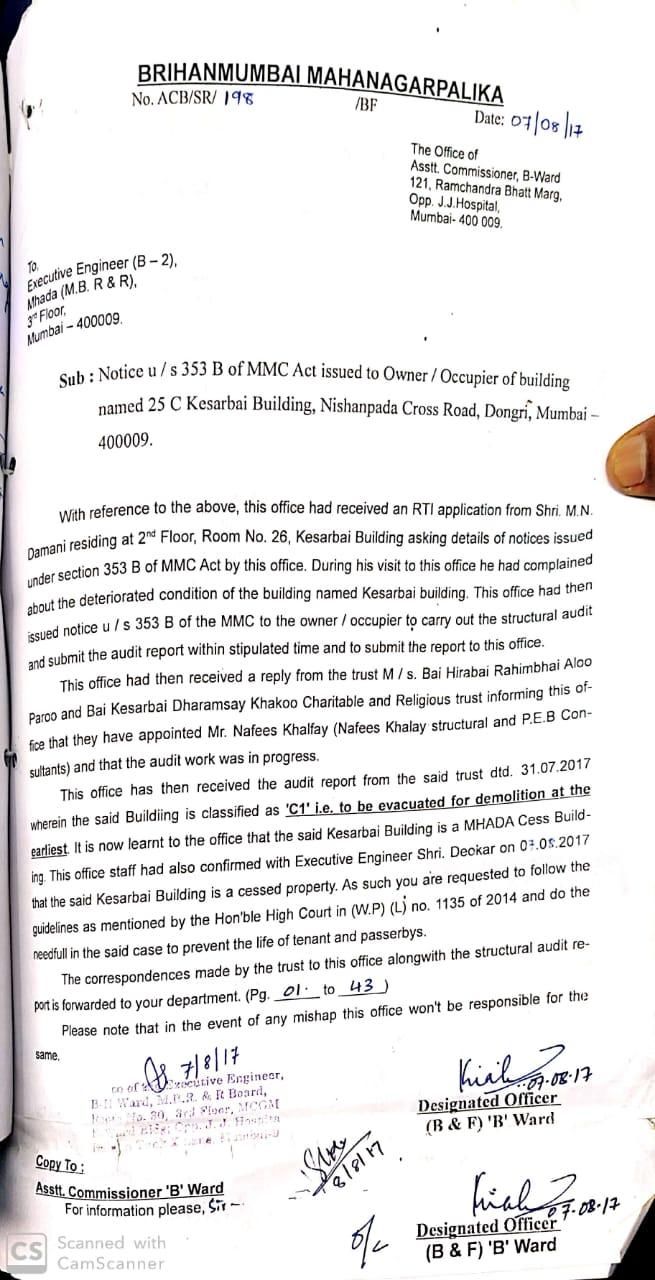 Mumbai Building Collapse: BMC marked it for evacuation in 2017, trust ...