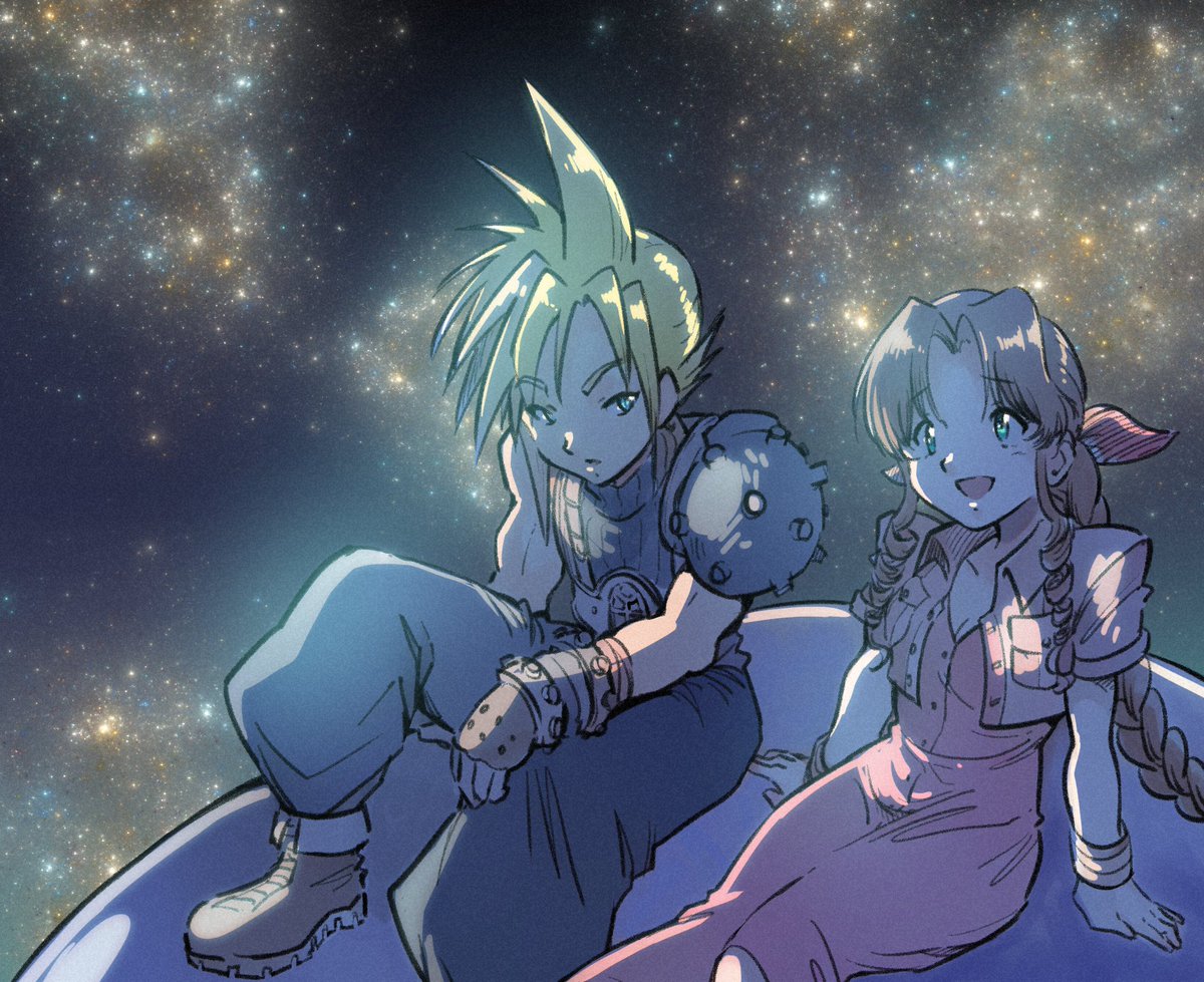 ティファ「티파의 질투#ff7リメイク #ティファ #エアリス 」|007 MIDNAのイラスト