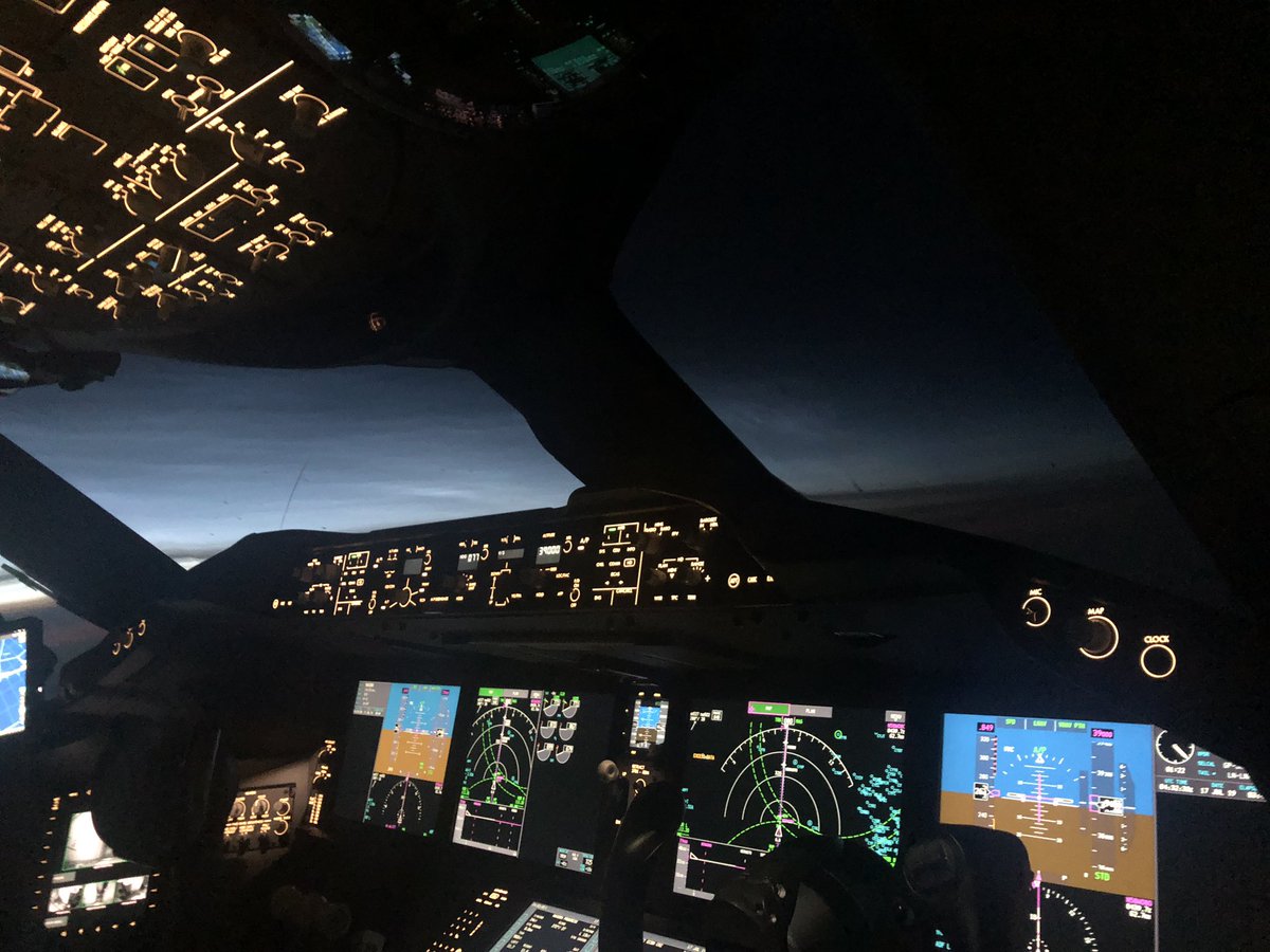 Boeing 787 Cockpit At Night