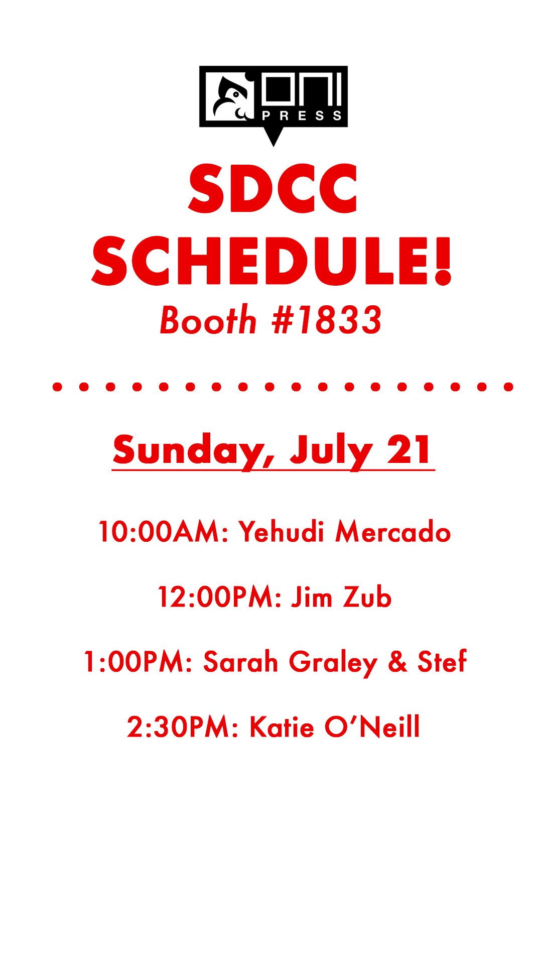 Oni Press Announces Signings Schedule for SDCC 2019 | Convention Scene