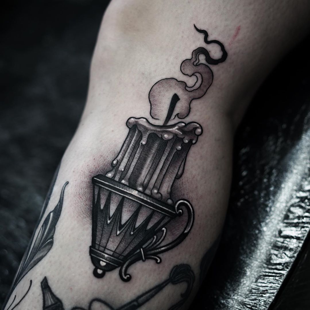 Traditional Candle Tattoo