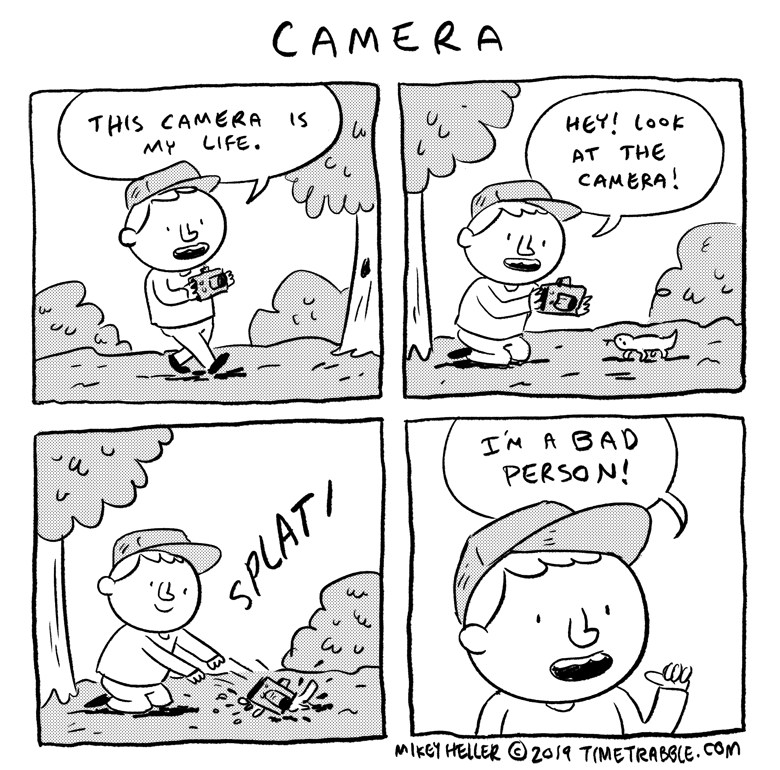 「i drew a comic about a man and his camera 」Mikey Hellerの漫画