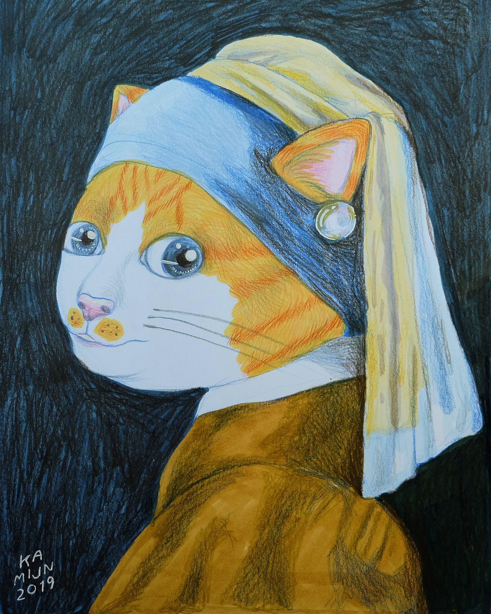 Johannes Vermeer Girl With A Pearl Earring Parody