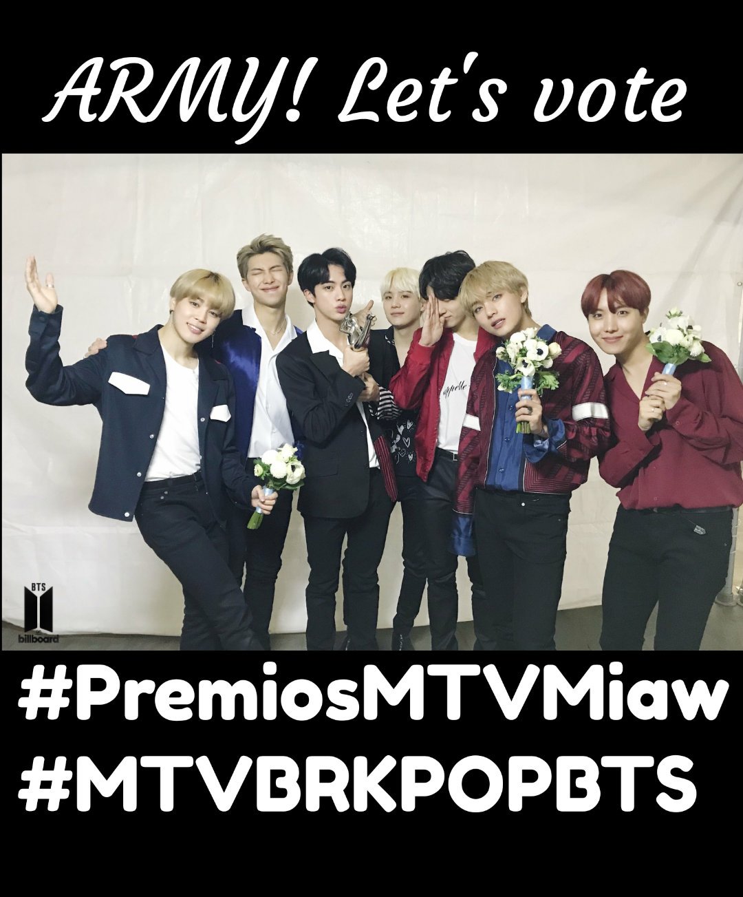 BTS on Billboard! on Twitter: "ARMY, keep voting for #PremiosMTVMiaw #MTVBRKPOPBTS 💪💜 ⚡ Voting ...