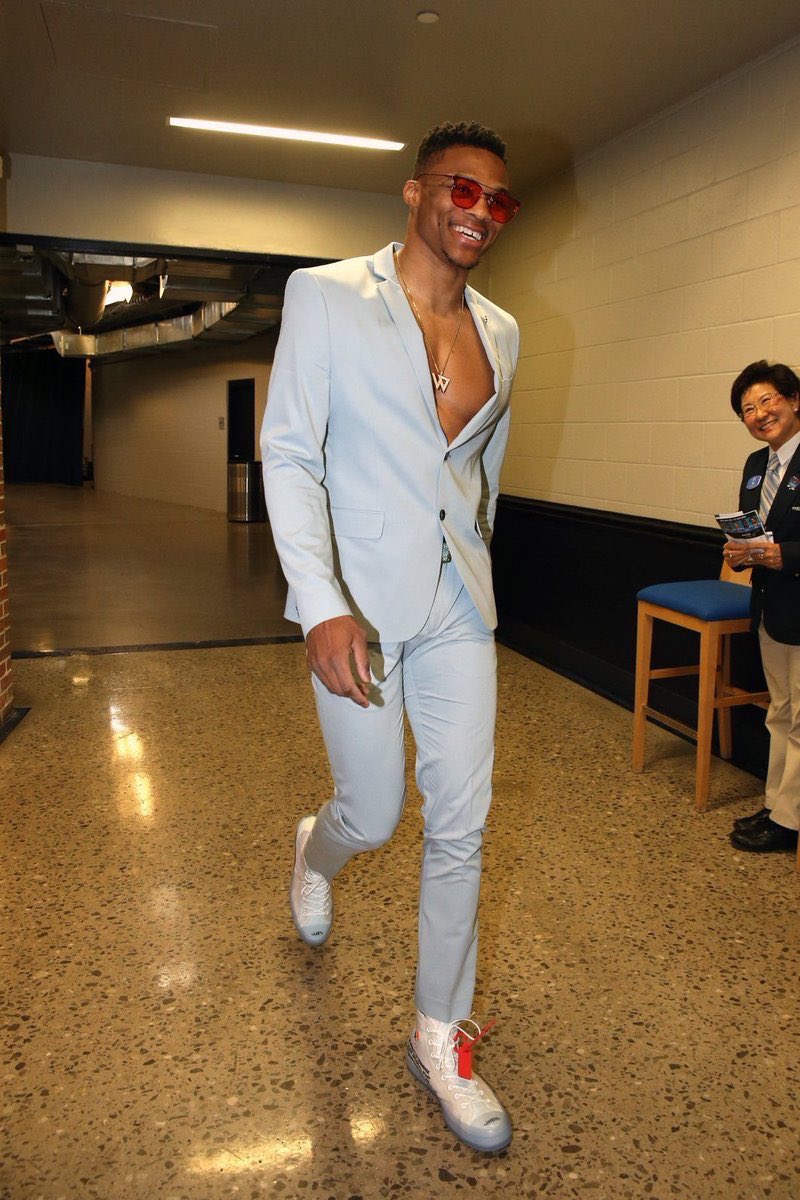 Fashion King Russell Westbrook Arrives for Game 1 | Lipstick Alley