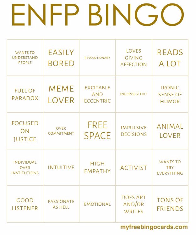 Entp Personality Bingo Entp Mbti Mbti Personality Entp Shit | Entp,
