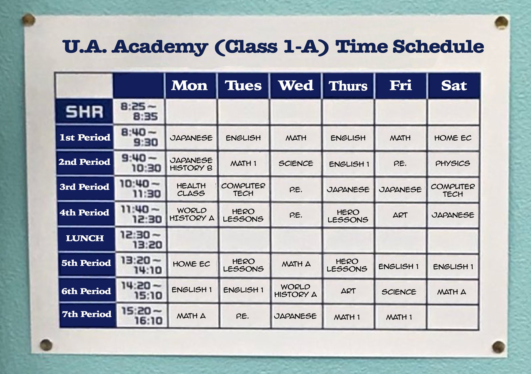 Japanese School Schedule