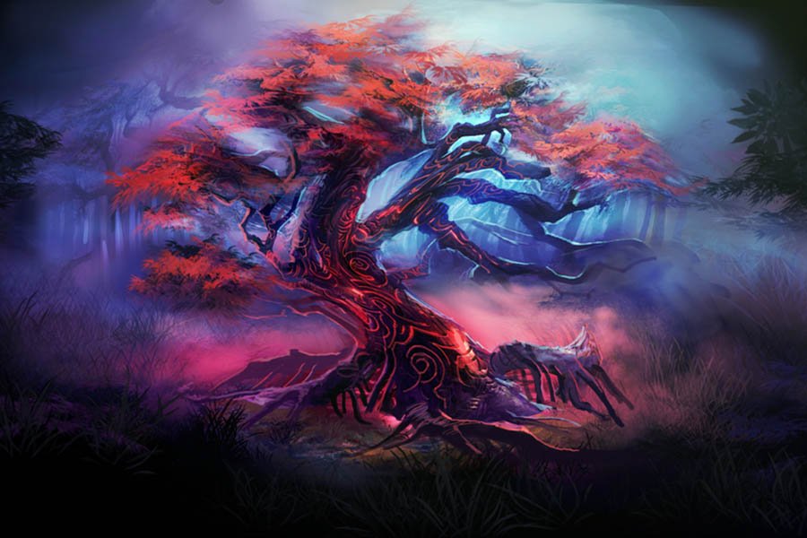 Evil Tree Drawing Black Silhouette Of A Spooky Tree With An Ominous