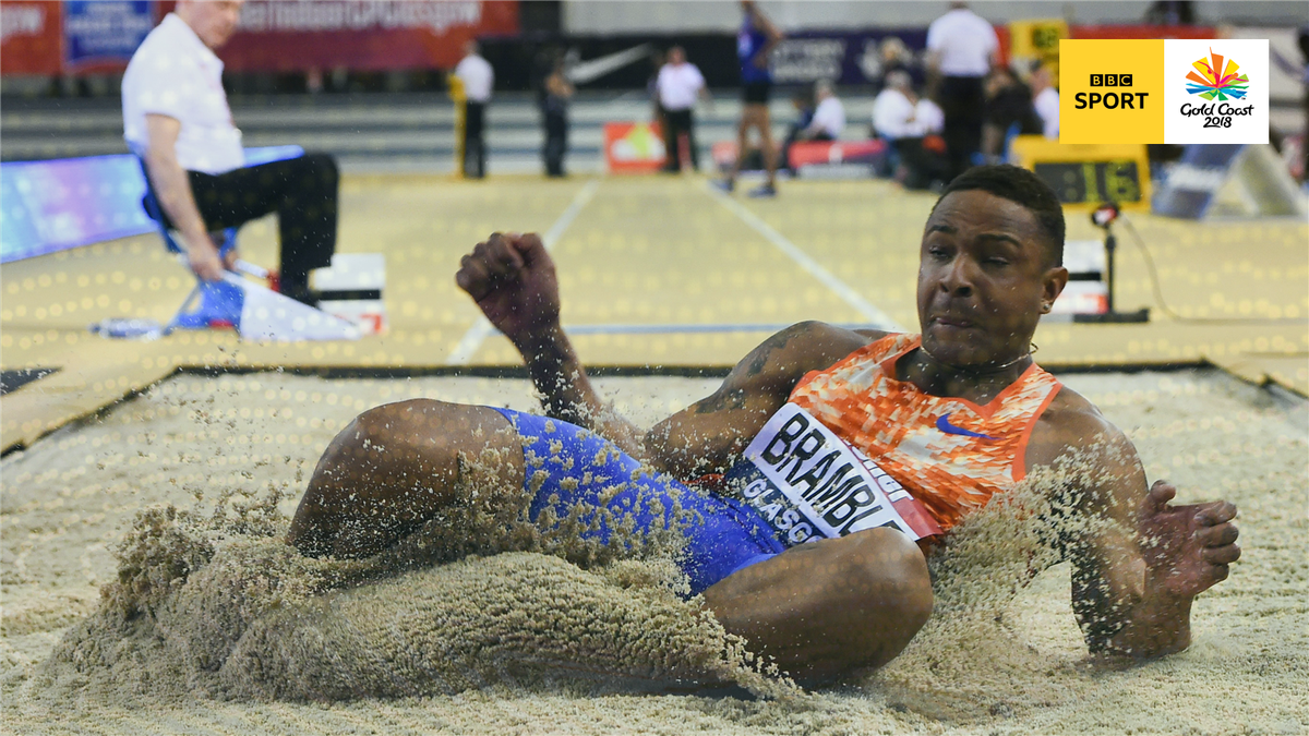 Long jump qualifying is under way with Northern Ireland’s Adam McMullen ...
