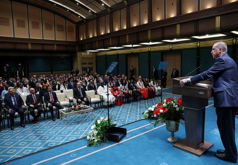 President Erdoğan addresses the coordinators of the Turkish Cooperation ...