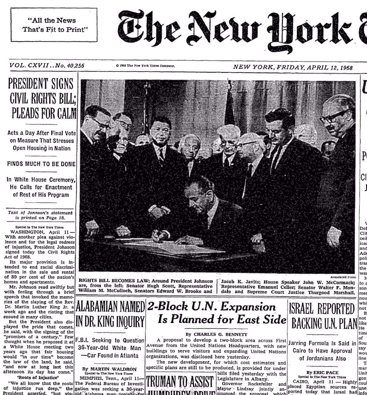 RetroNewsNow on Twitter: "🇺🇸On April 11, 1968, President Lyndon B ...