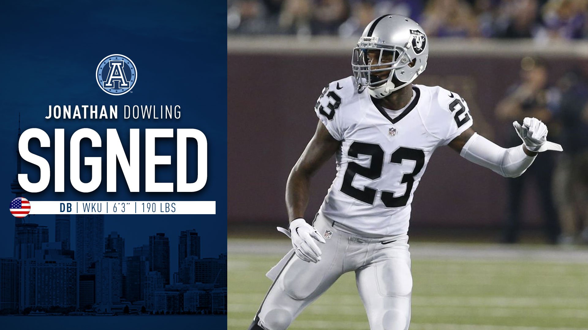 Toronto Argonauts on Twitter: "🇺🇸 Jonathan Dowling (DB, @WKUFootball)…