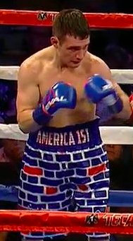 Trump Supporting boxer wearing "America First" Brick wall trunks gets ...
