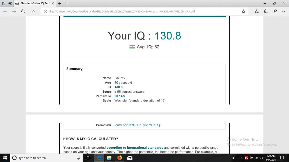 Fake Iq Test Results