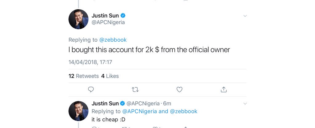 Adetutu Balogun on Twitter: "Philip Obin sold @APCNigeria handle for $2000. 😂😂…
