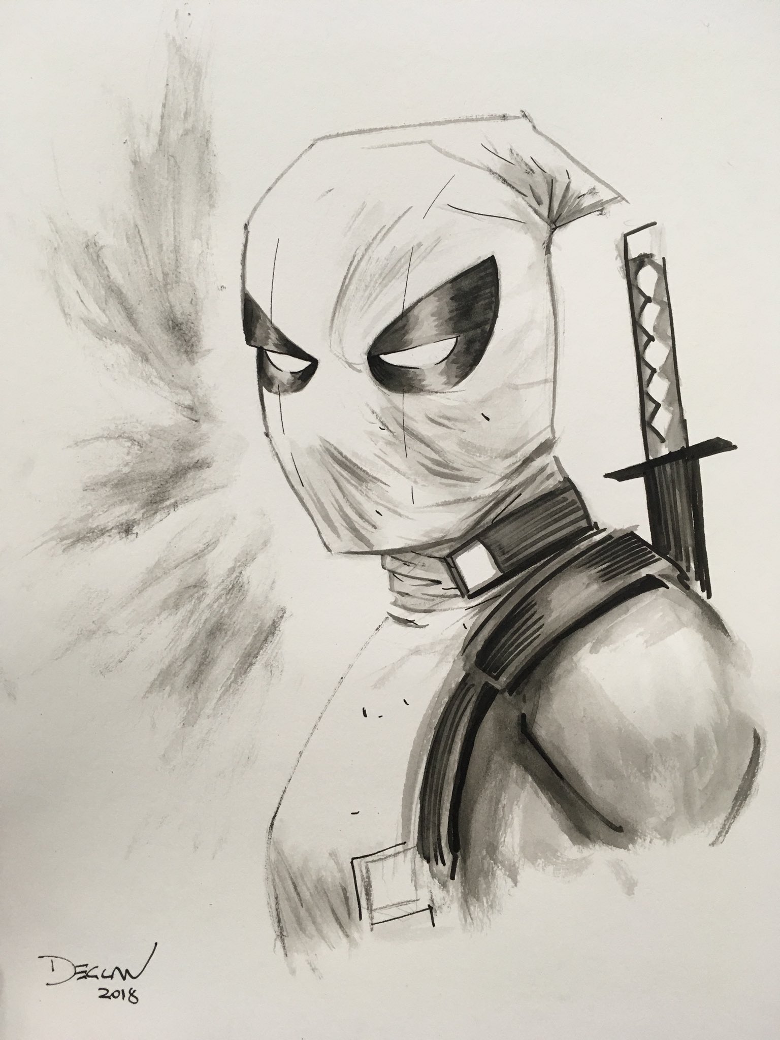 Deadpool Face Sketch
