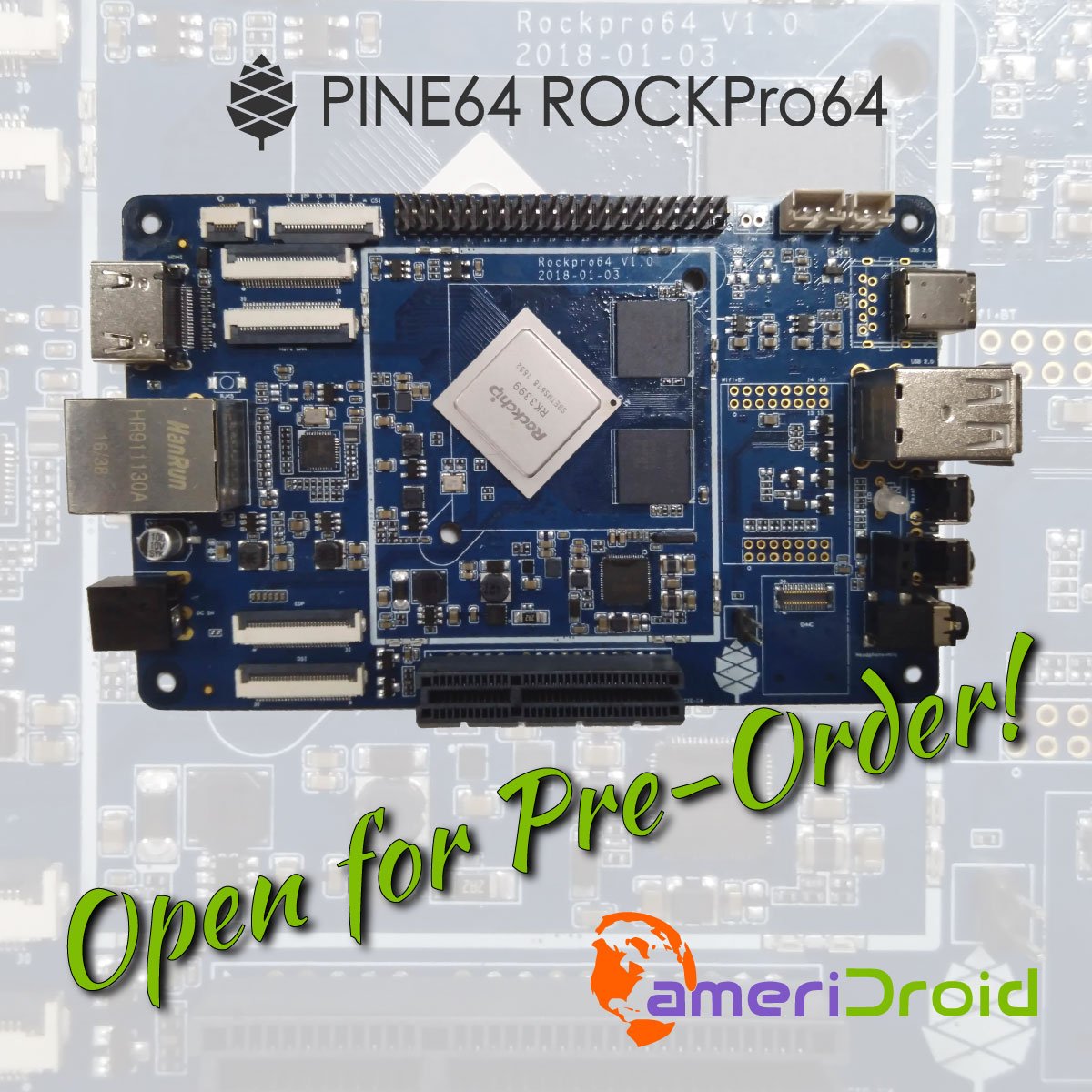 ameriDroid.com on Twitter: "Upcoming @thepine64 ROCKPro64 Single Board Computer is now open for ...